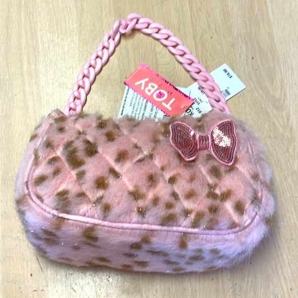 Toby NYC | Accessories | Nwt Toby Nyc Girls 76 Pink Leopard Print Faux ...